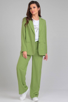 Брючный костюм LeNata 32223 на-зеленом-полоска